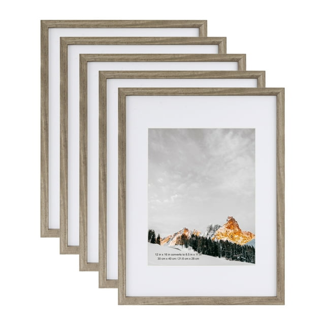 Scholartree 12 x 16 5-in-1 Wood Picture Frames Set-12x16 Matted to 8 ...