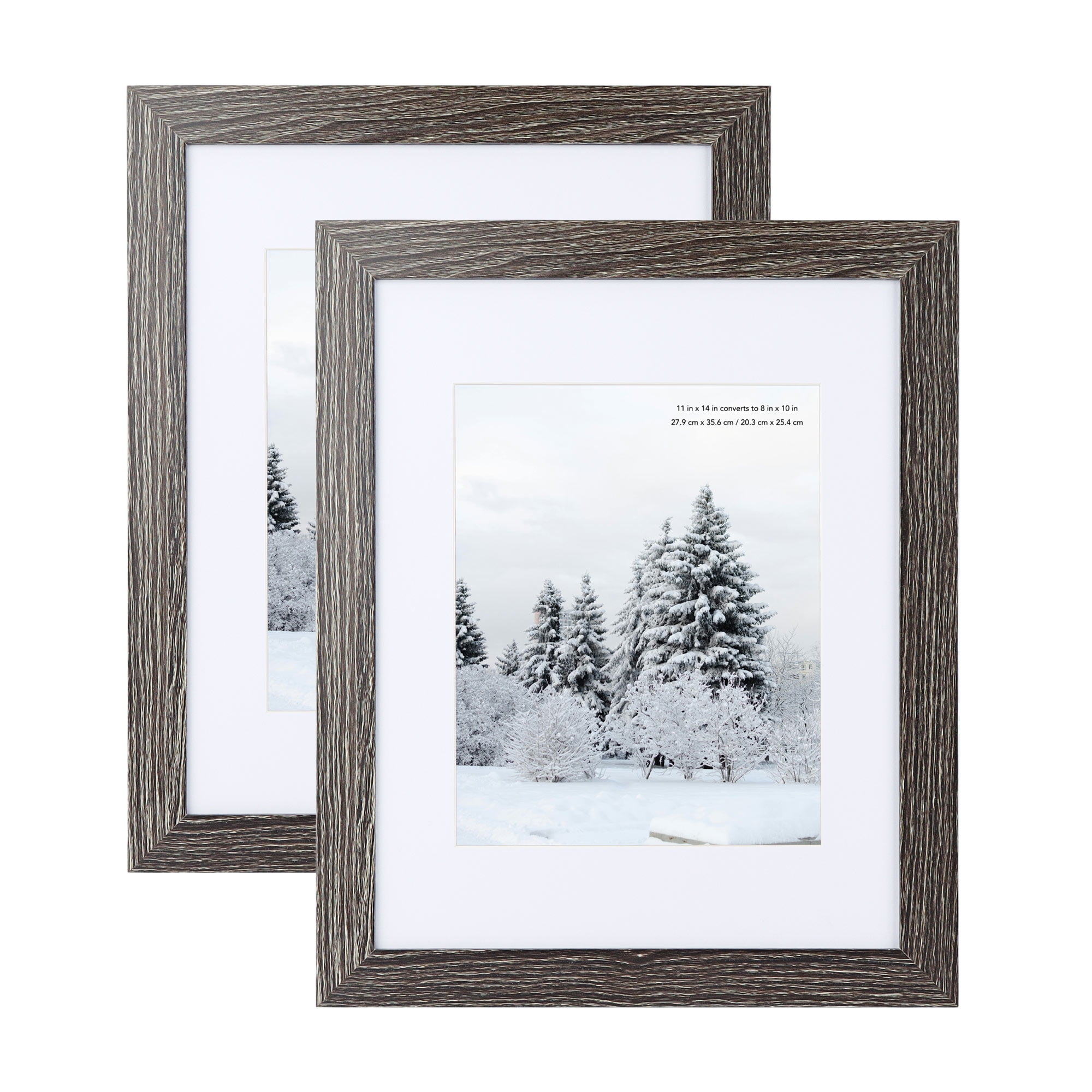 Scholartree 2 PACK 11x14 Wood Gallery Picture Frames, 11x14 Matted to ...