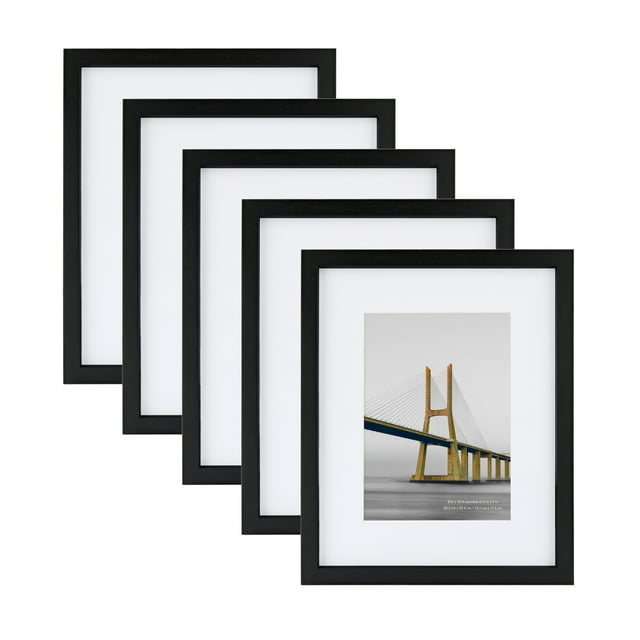 Scholartree 5 PACK 8x10 Wood Picture Frames, 8x10 Matted to 5x7 ...