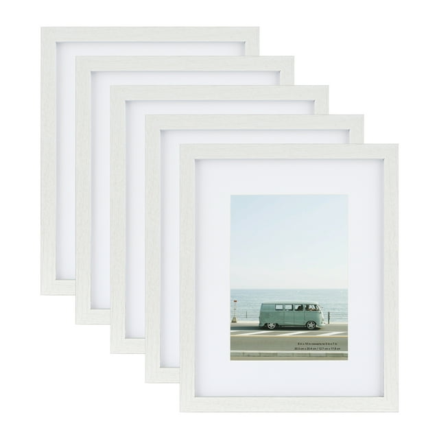 Scholartree 5 PACK 8x10 Wood Picture Frames, 8x10 Matted to 5x7 ...