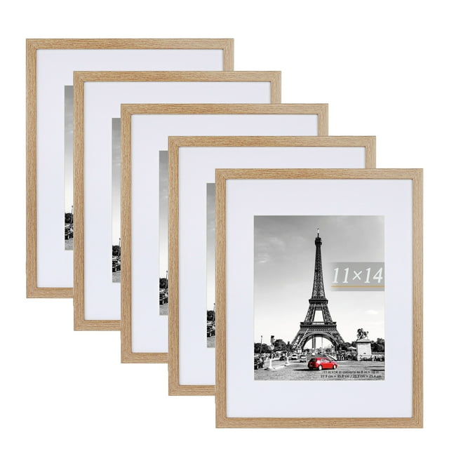 Scholartree 5-in-1 Contemporary Gallery Picture Frame Set, 11 x 14 Wall ...