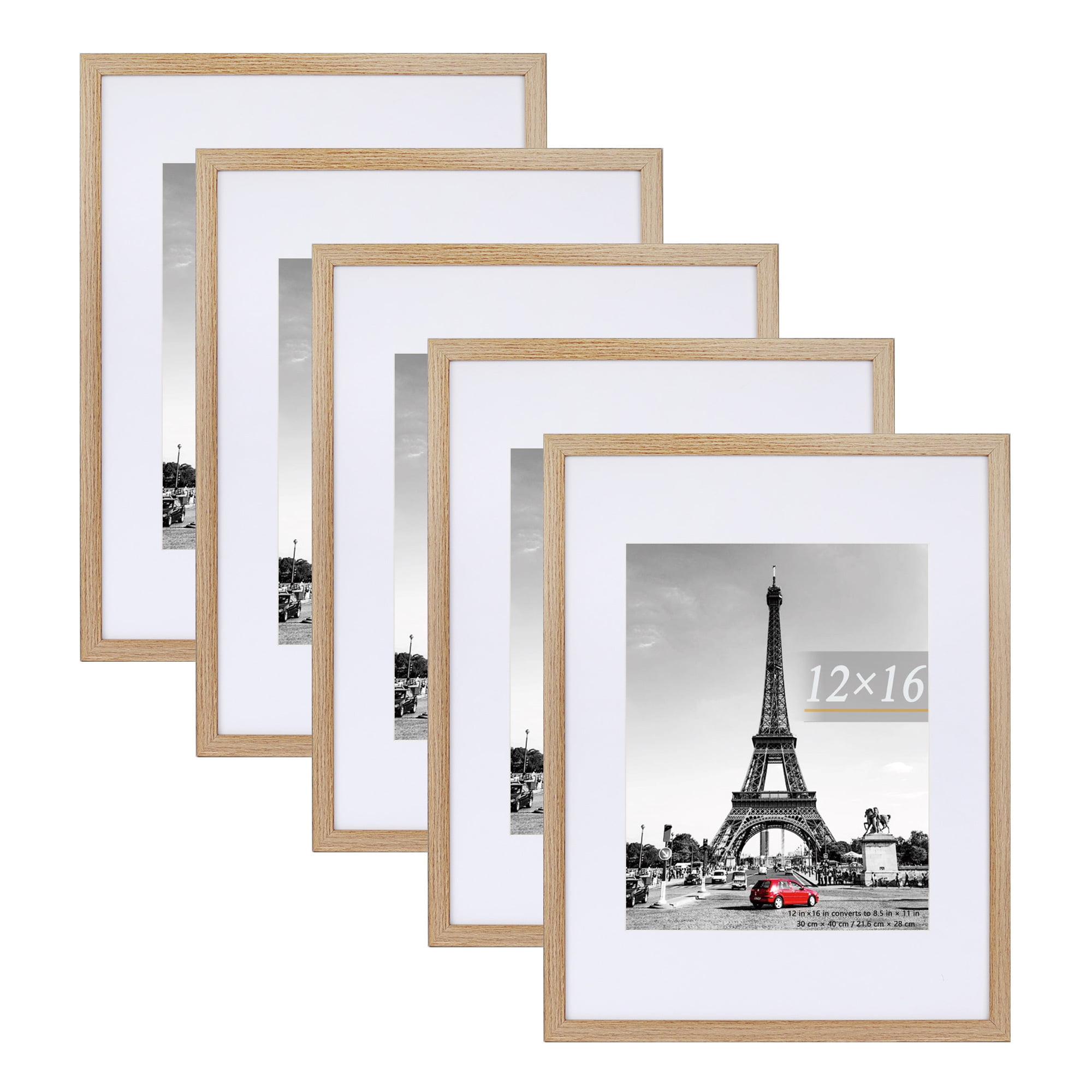 Scholartree 5-in-1 Contemporary Gallery Picture Frame Set, 12 x 16 Wall ...