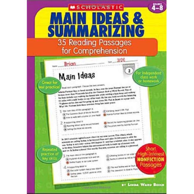 Scholastic Reading Passages for Comprehension, Main Ideas and ...