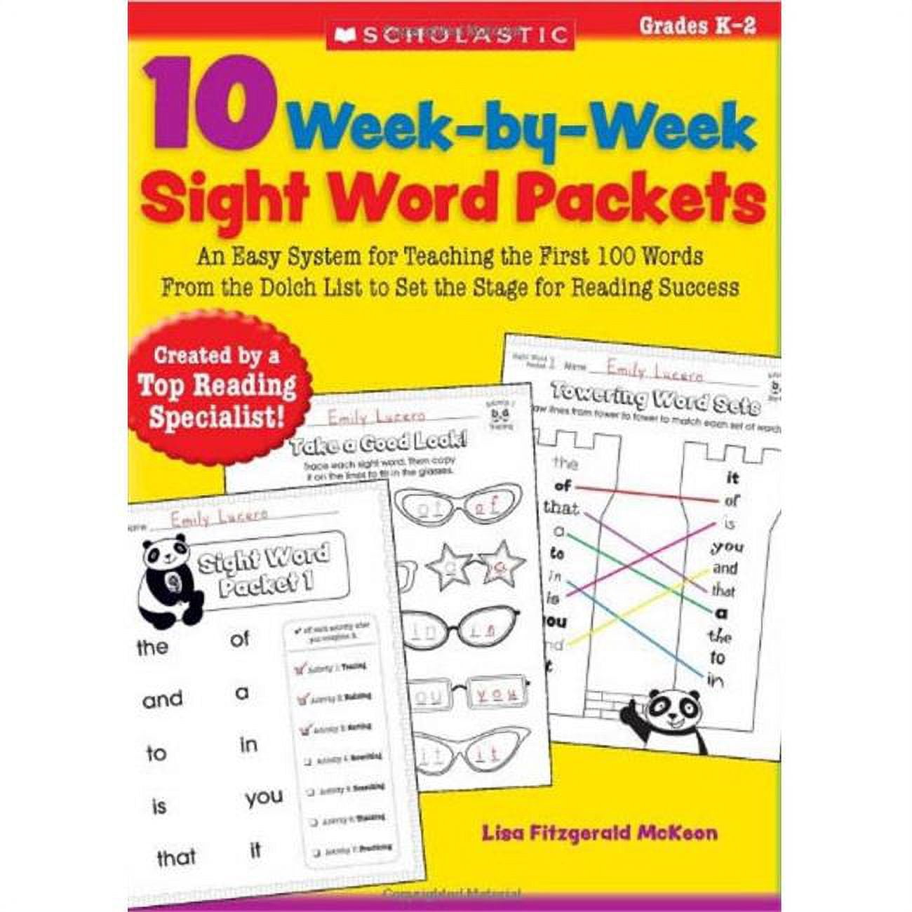 Scholastic 978-0-545-20458-3 10 Week-by-Week Sight Word Packets ...
