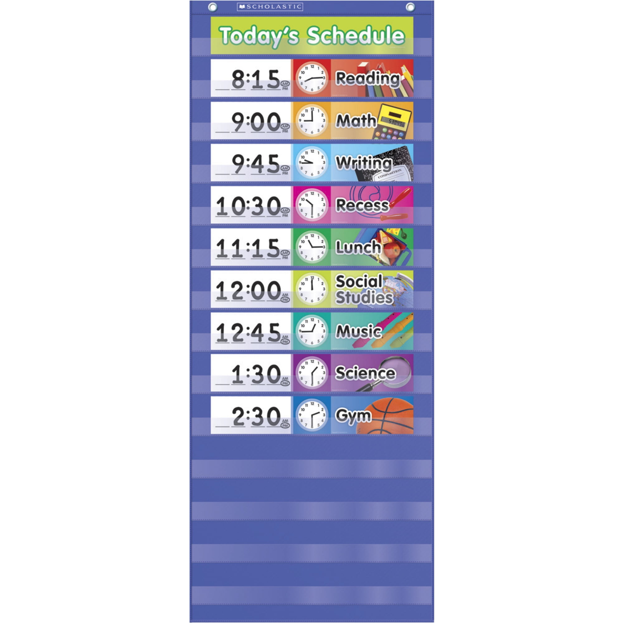Scholastic Daily Schedule Pocket Chart, 13 x 33 Inches - Walmart.com