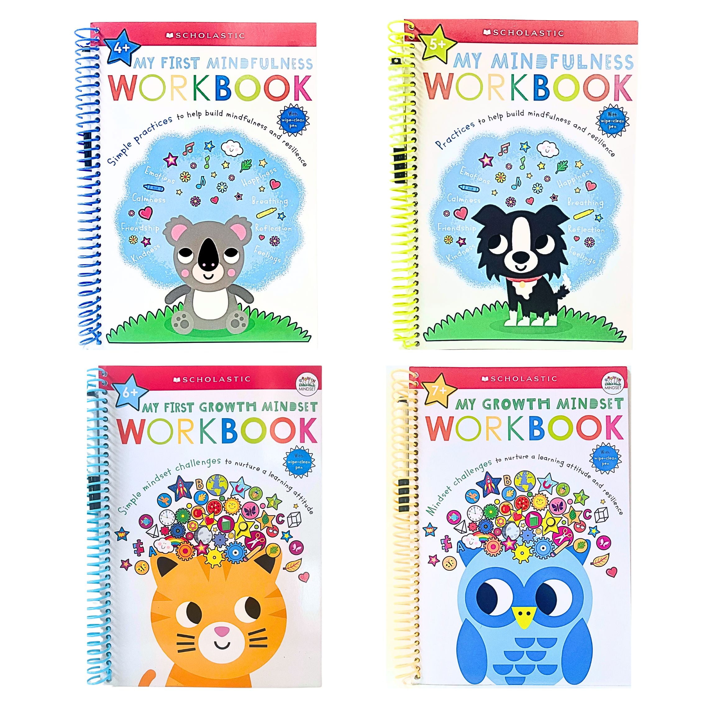 Scholastic My Mindfulness and Growth Mindset Workbooks Set of 4 ...