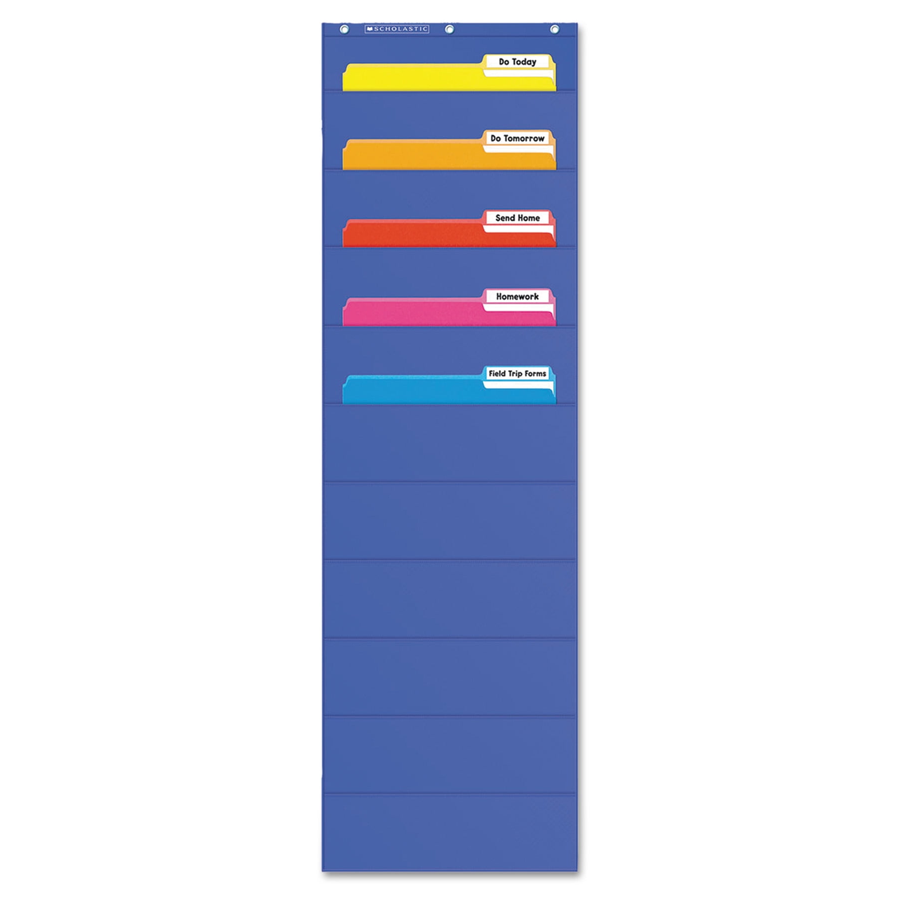 Scholastic Pocket Charts, File Organizer, 14" x 46 1/2", Blue, Plastic ...