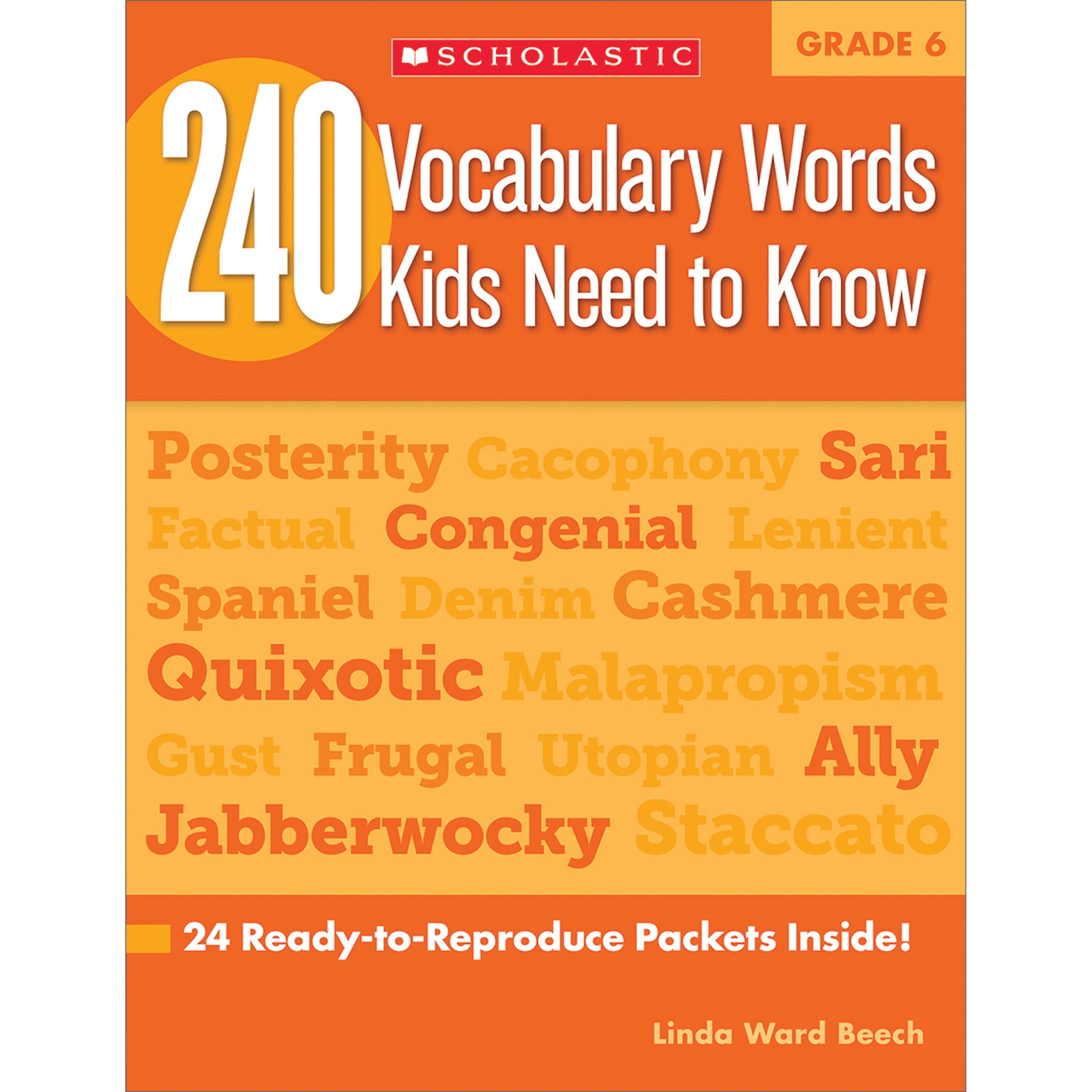 Scholastic, SHS0545468663, Res. Grade 6 Vocabulary 240 Words Book, 1 ...