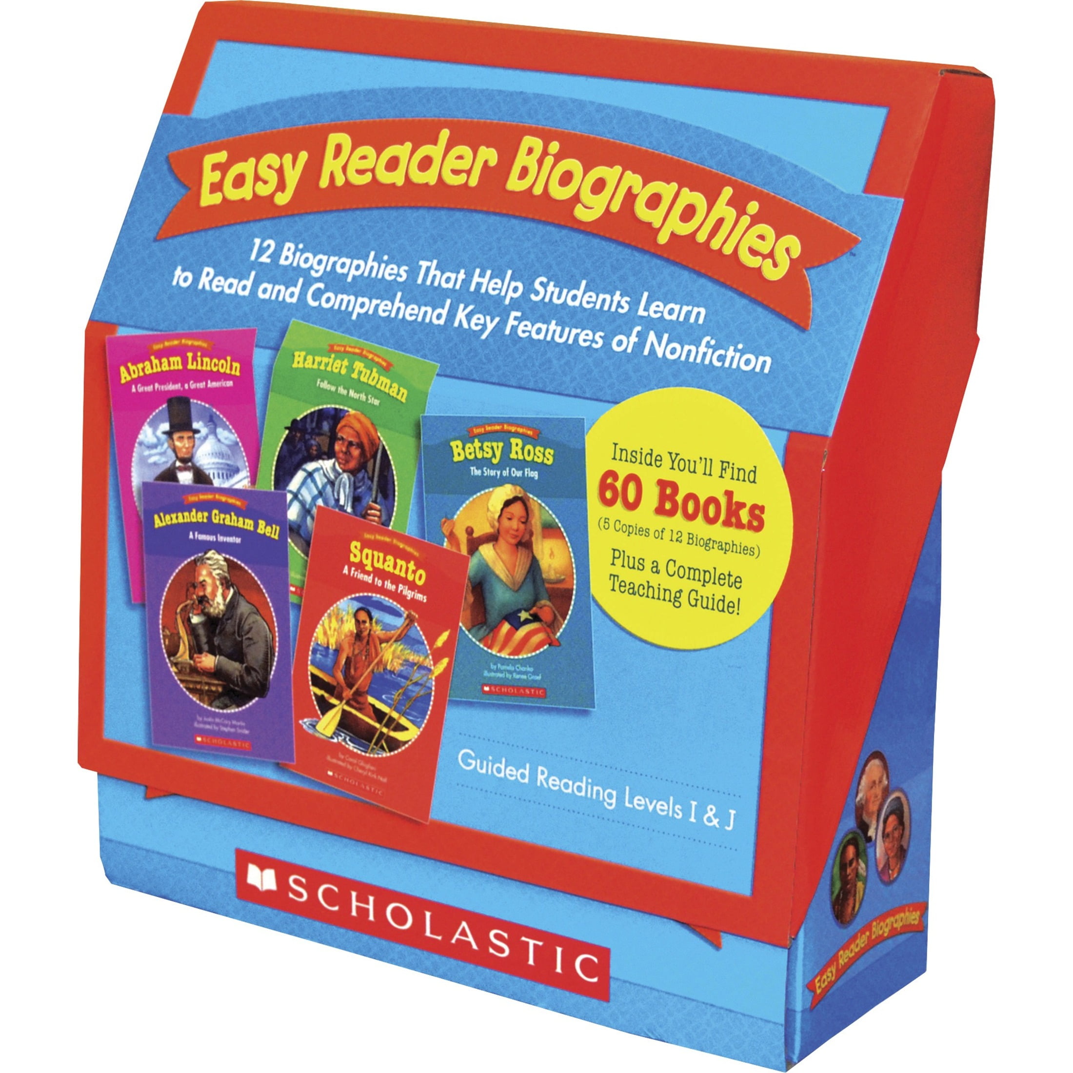 Scholastic, SHS977410, Easy Readers Biographies Tale Box Book Set, 60 ...