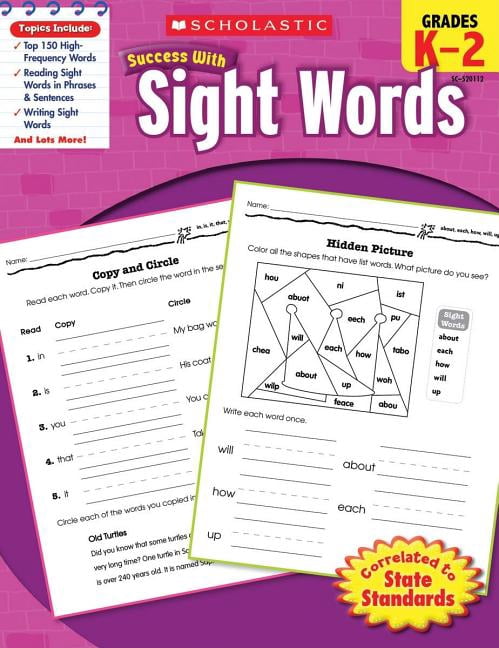 Scholastic Success with Sight Words Workbook - Walmart.com