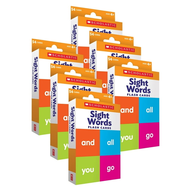 Scholastic Teaching Solutions Flash Cards: Sight Words, 6 Packs ...