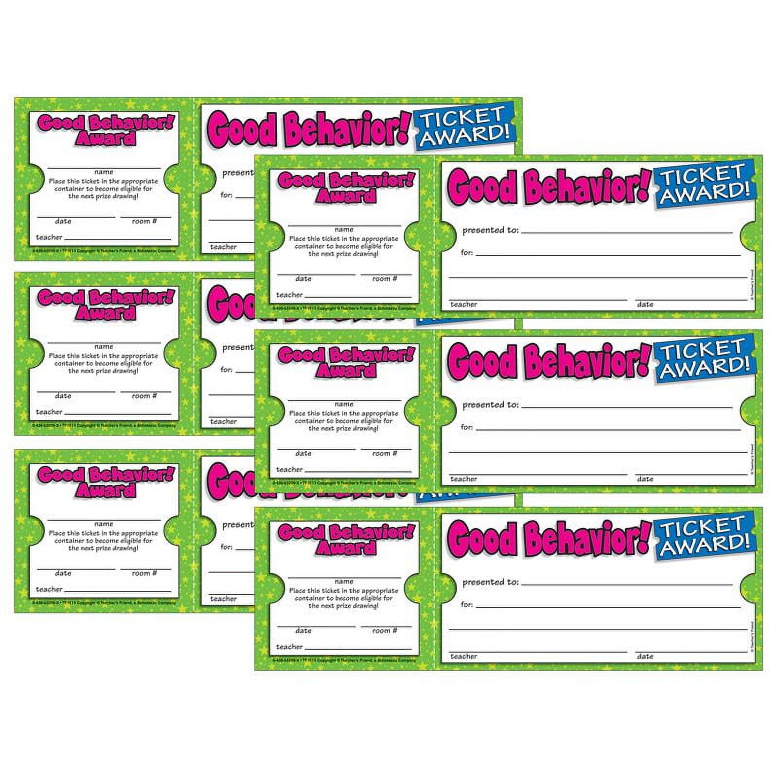 Scholastic Teaching Solutions Ticket Awards Good Behavior, 100 Per Pack ...