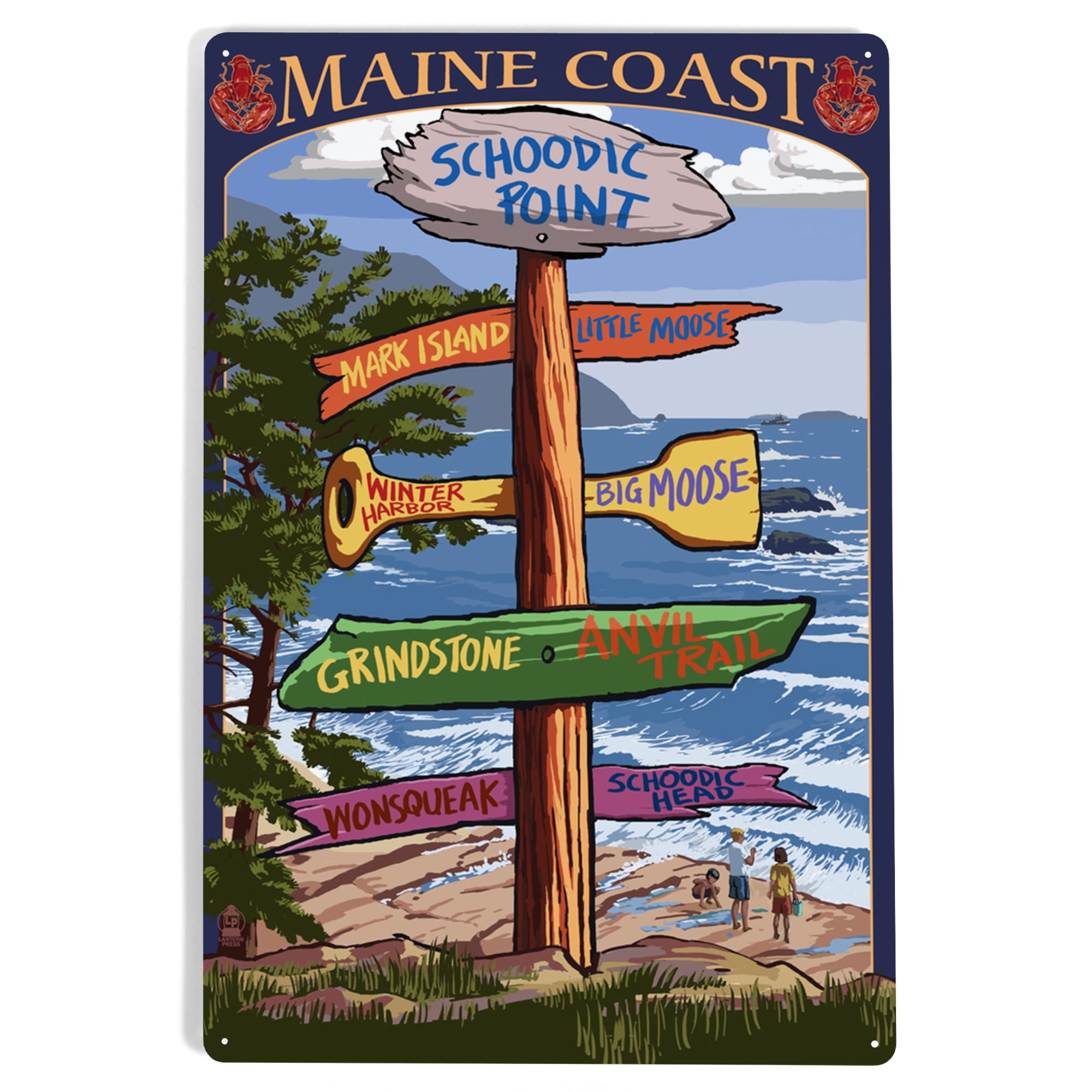Schoodic Point, Maine, Sign Destinations (12x18 Aluminum Art, Indoor ...