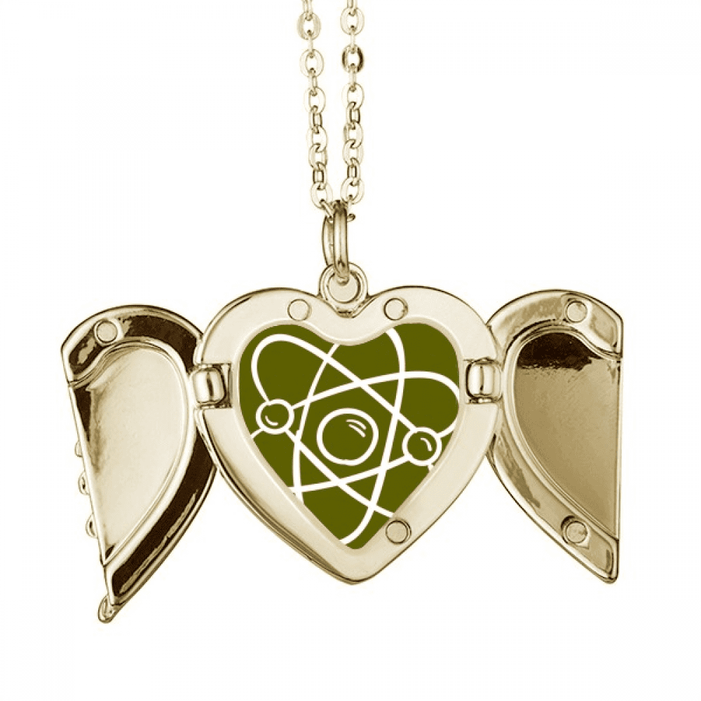 School Atoms Around Electronic Physics Folded Wings Peach Heart Pendant ...