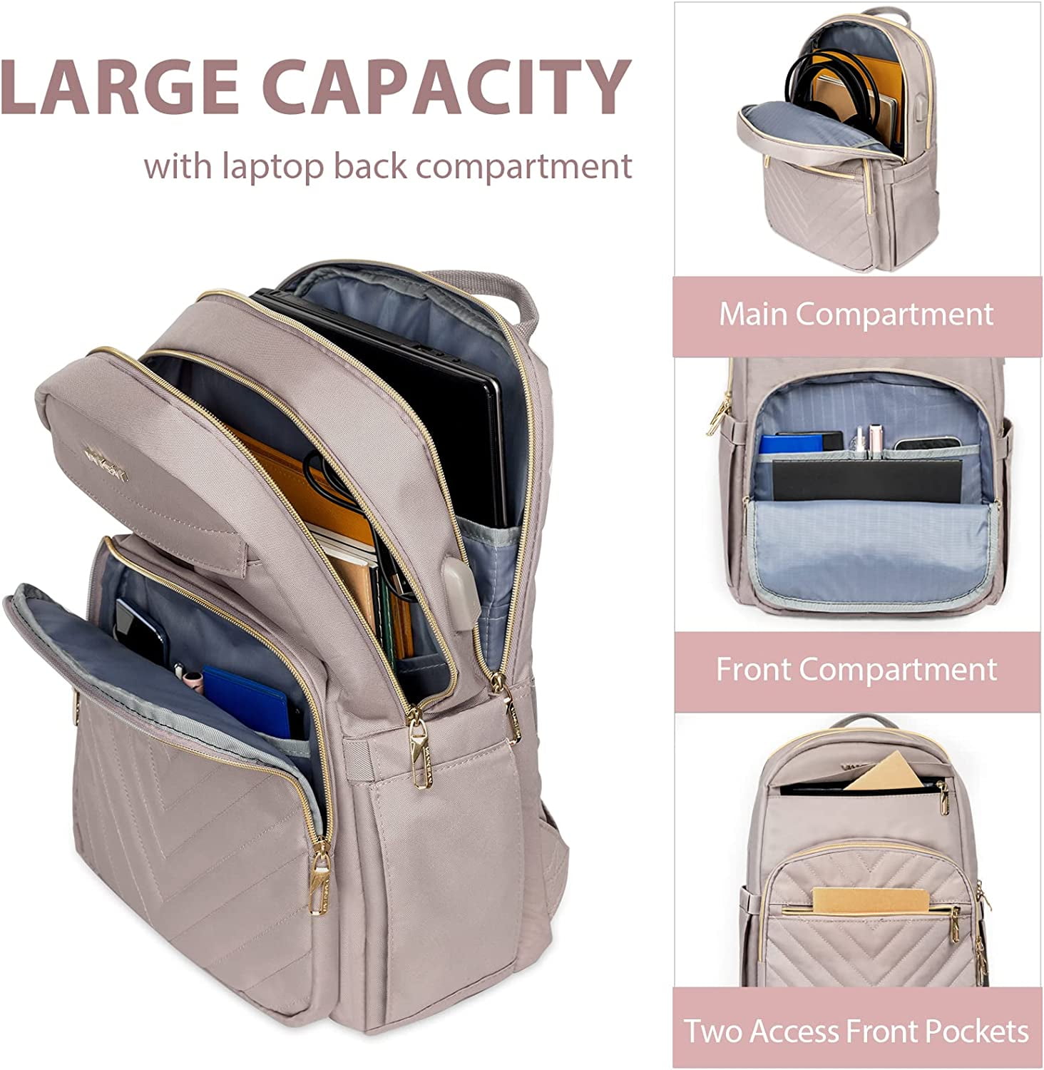 School Backpack 15.6 Inch Laptop Backpack for Women Work Bag Fashion ...