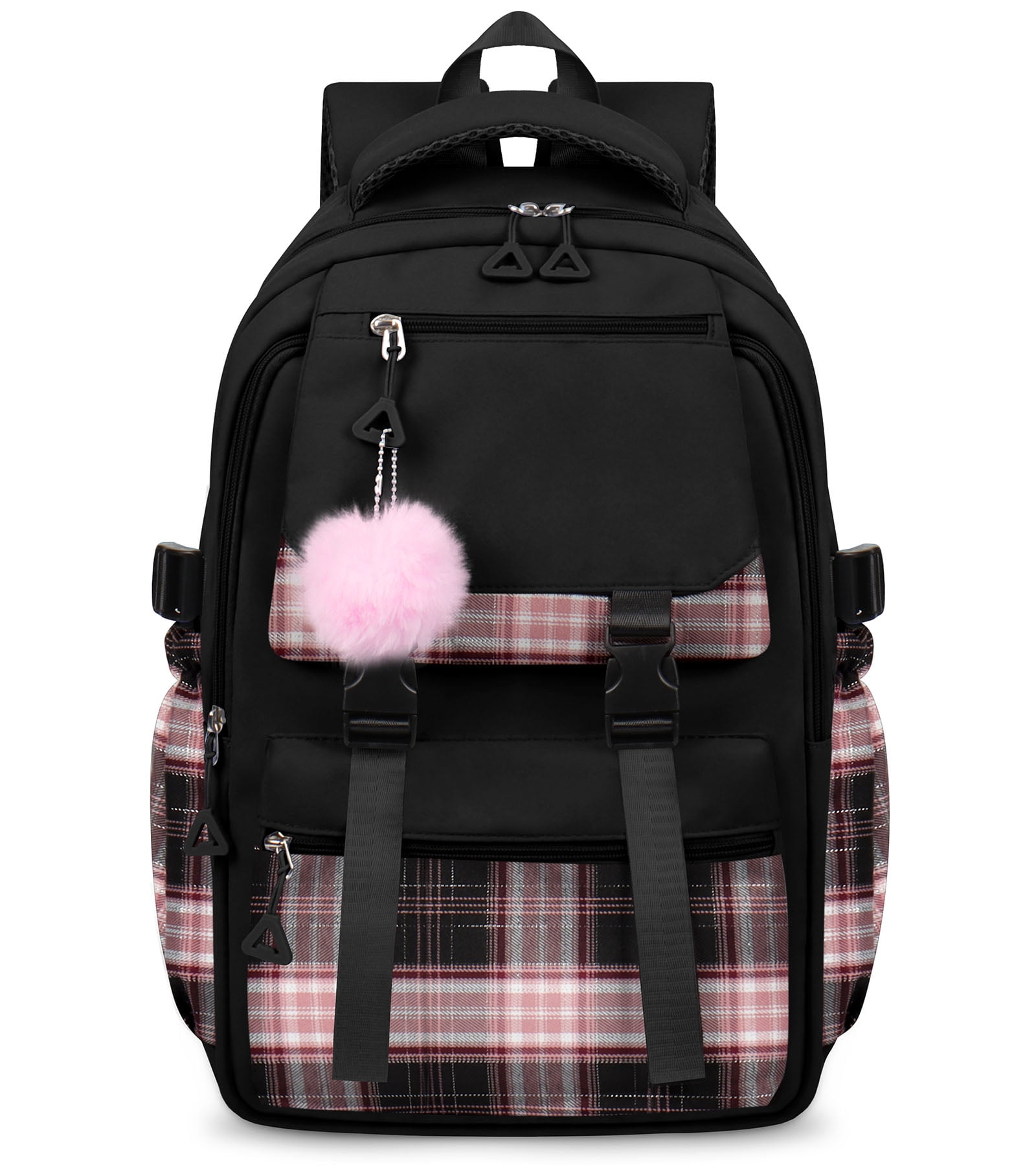 DAKIMOE Black School Backpack for School, Travel, Work, Large Capacity ...