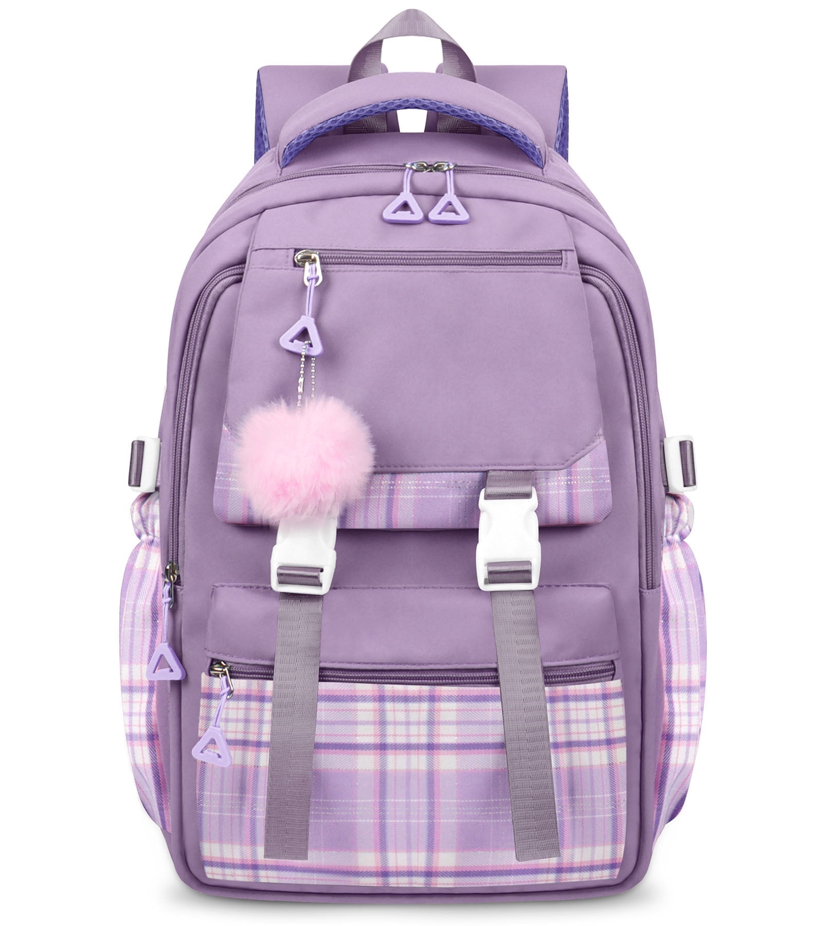 DAKIMOE Purple School Backpack for School, Travel, Work, Large Capacity ...
