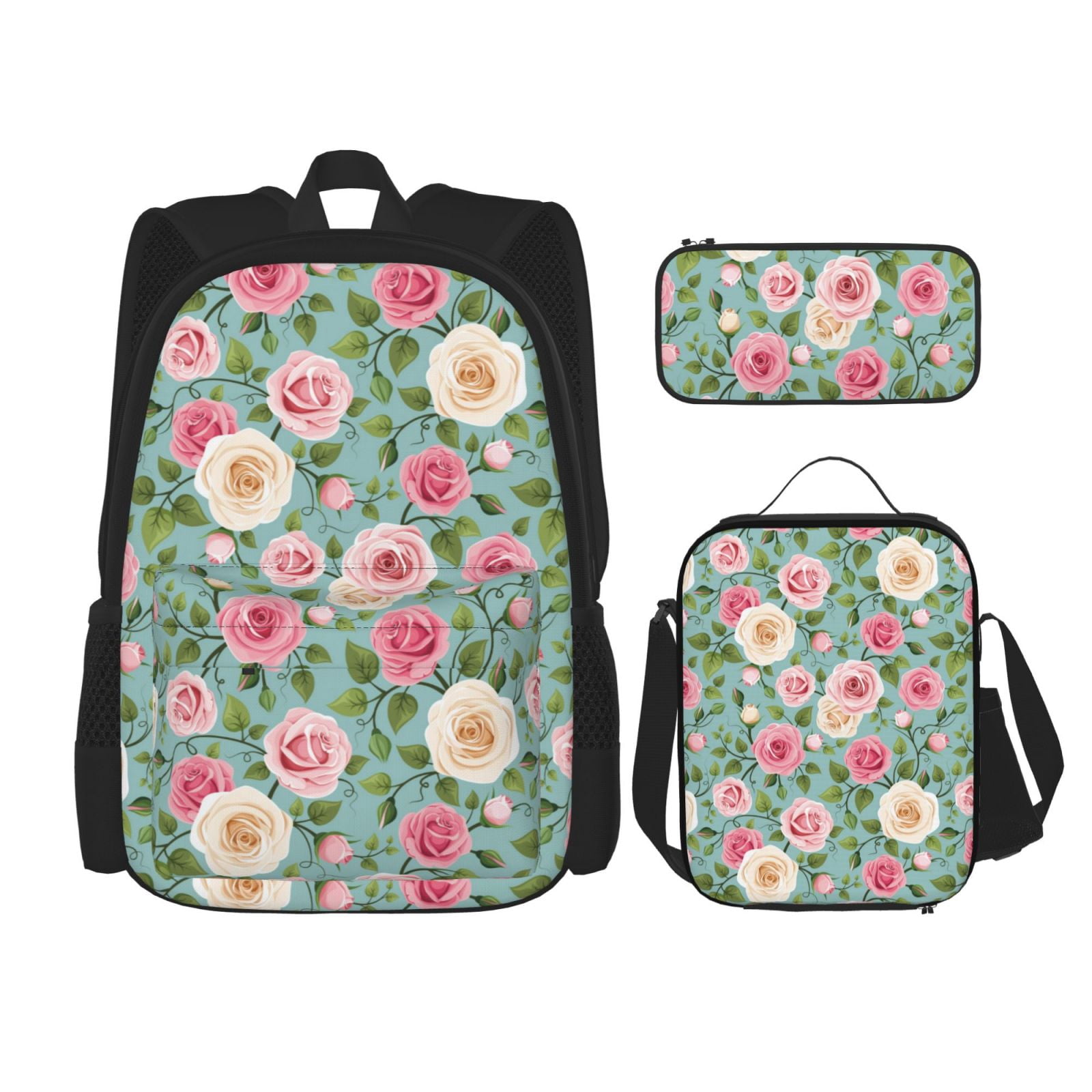 School Backpack - Rose Flowers Temg Backpack for Girls Boys kids ...
