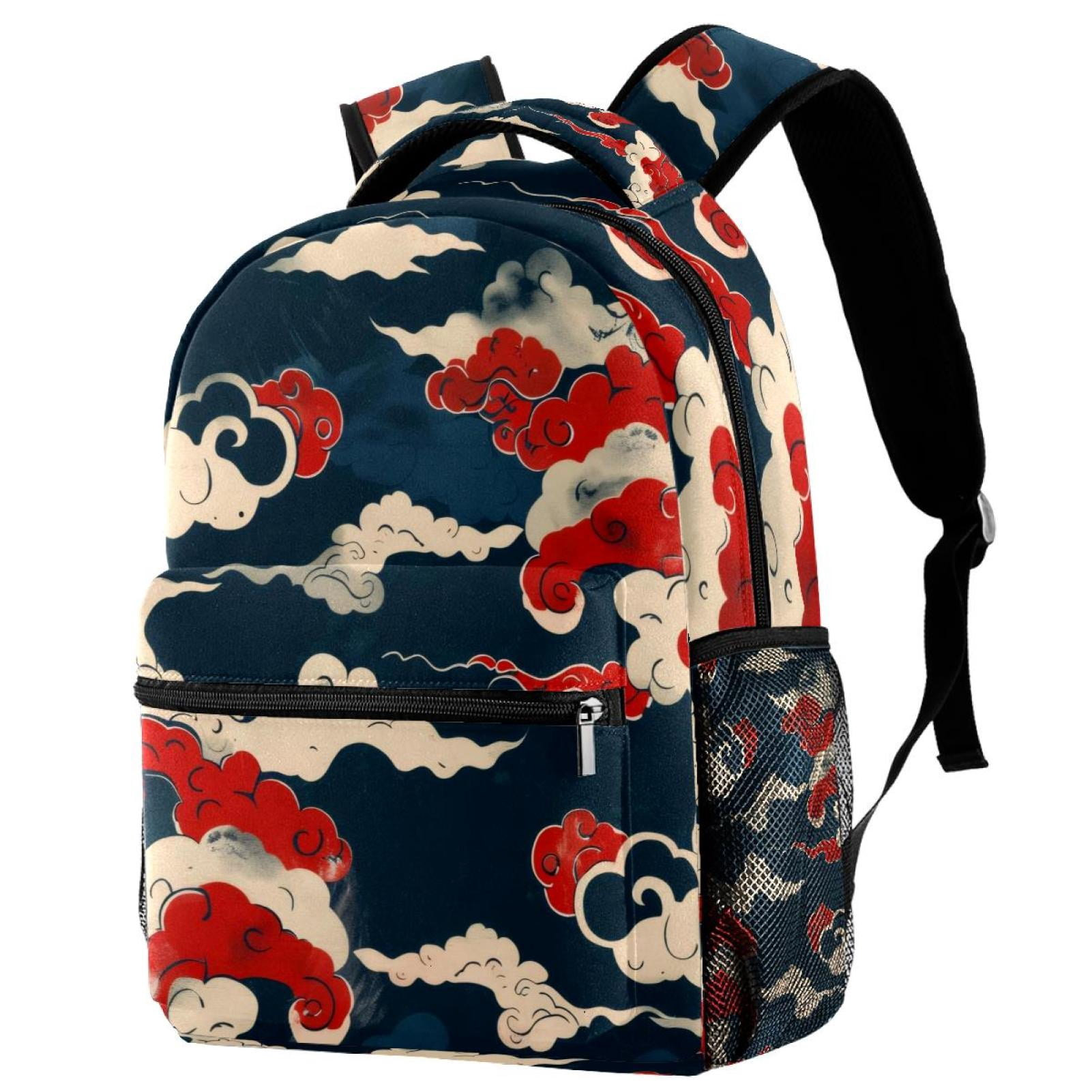 School Backpack for Girls Boys Japanese Clouds Travel Rucksack Work ...