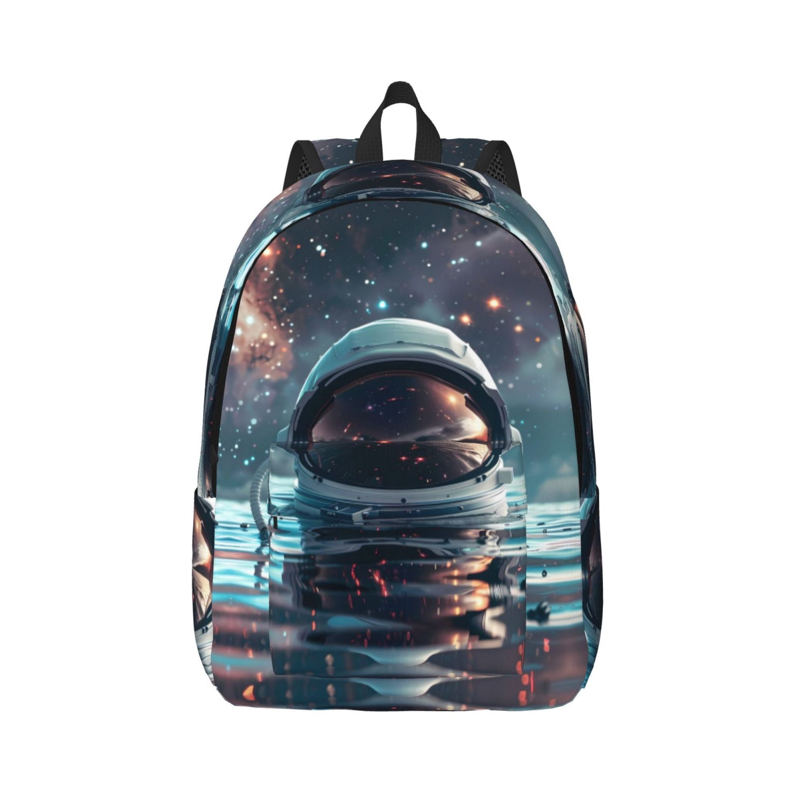 School Backpack for Women/Men - Astronaut Helmet Reflections ...