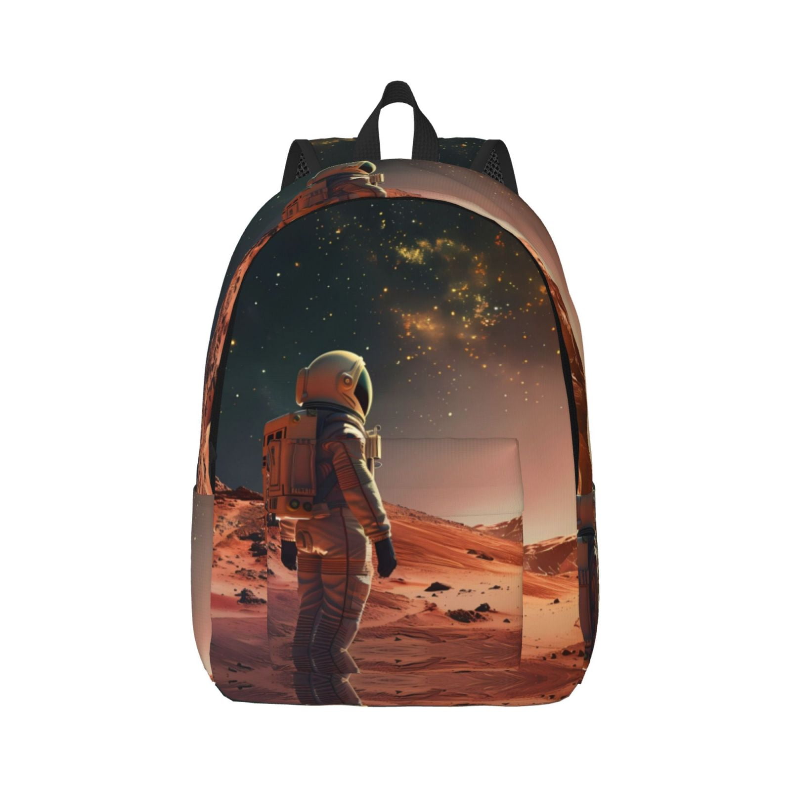 School Backpack for Women/Men - Astronaut On Mars A Lightweight Canvas ...
