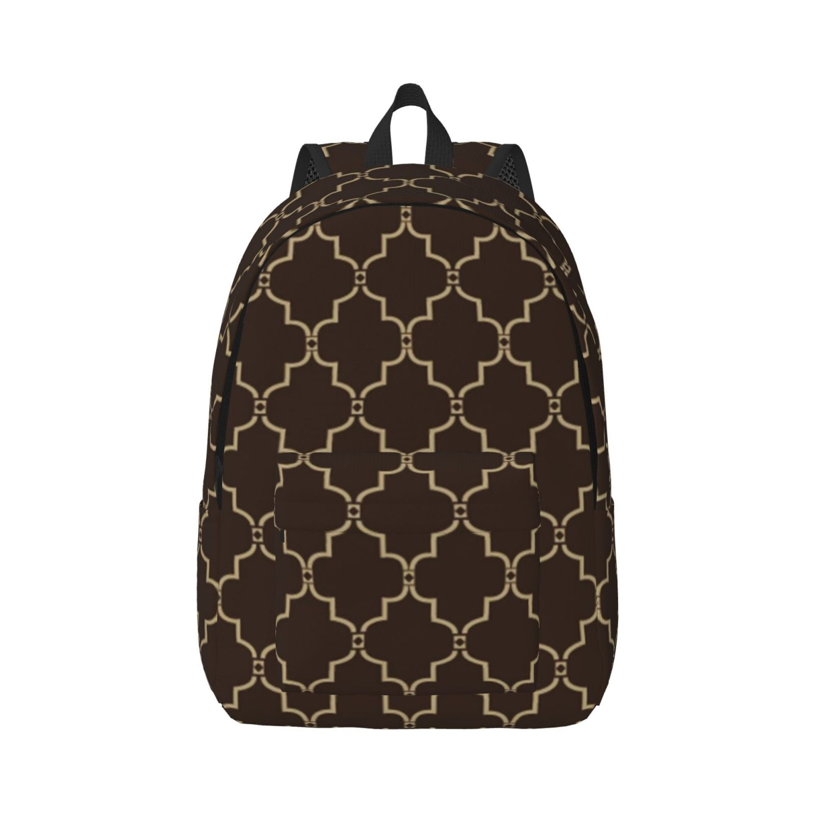School Backpack for Women/Men - Brown Moroccan Trellis Lightweight ...