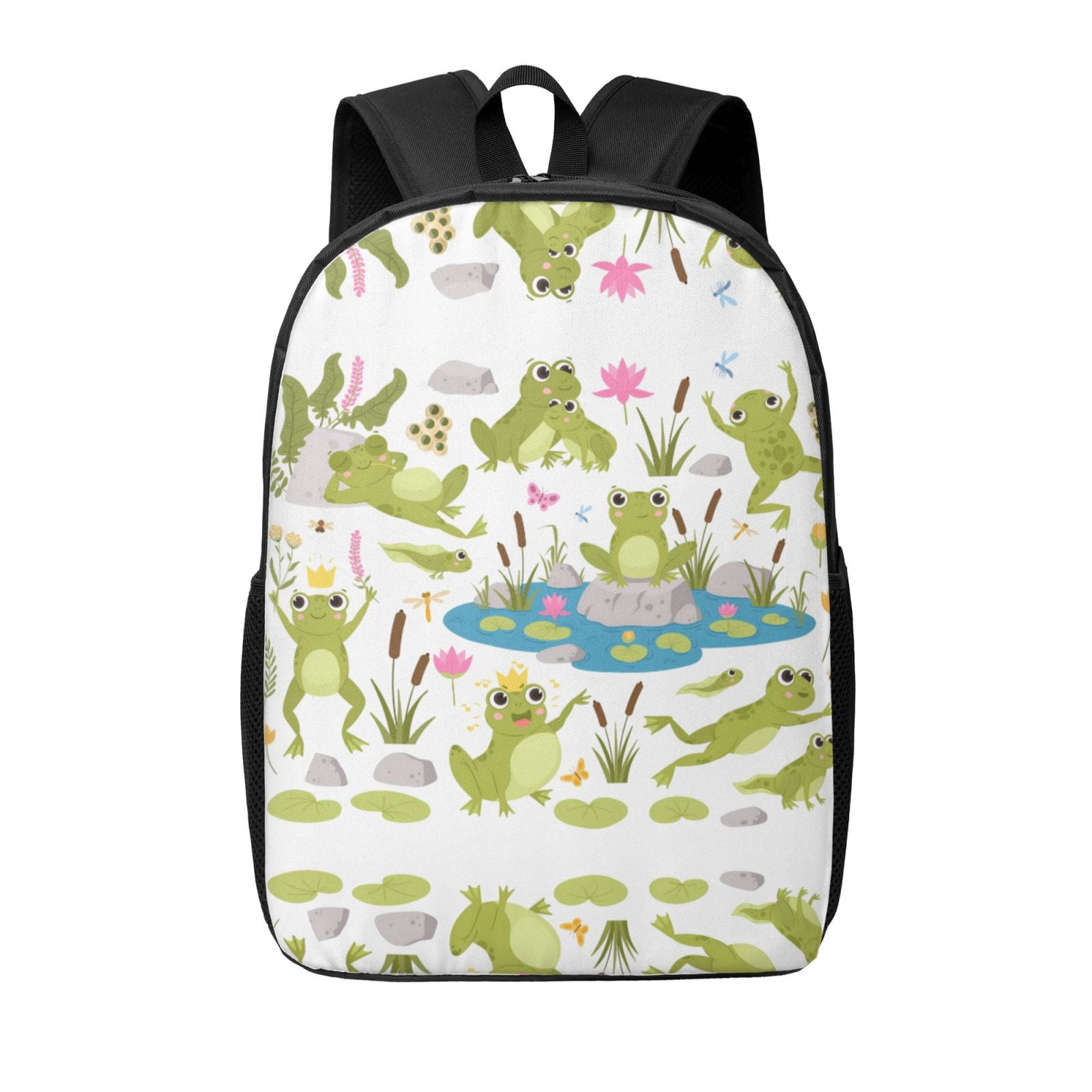School Backpack for Women/Men - Cartoon Frogs Lightweight Travel Bag ...