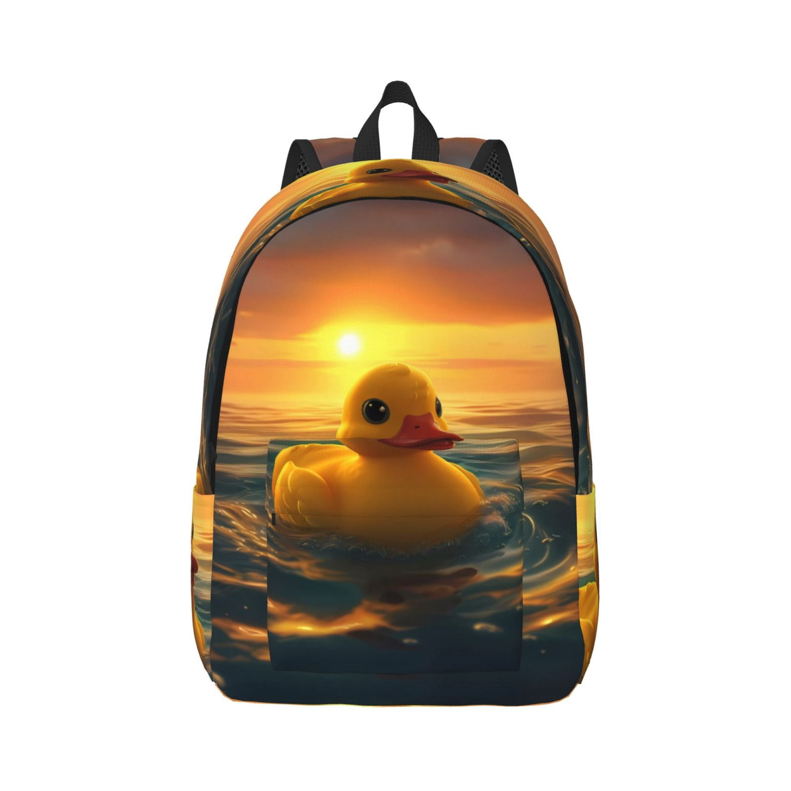 School Backpack for Women/Men - Cartoon Swimming Yellow Duck ...