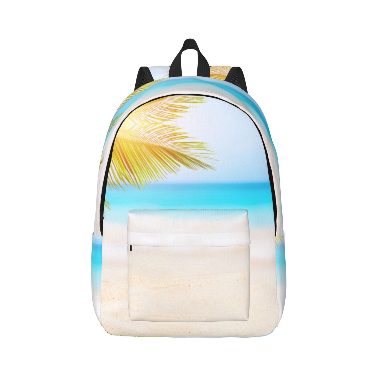 School Backpack for Women/Men - Coconut Palm Tree on Beach Lightweight ...