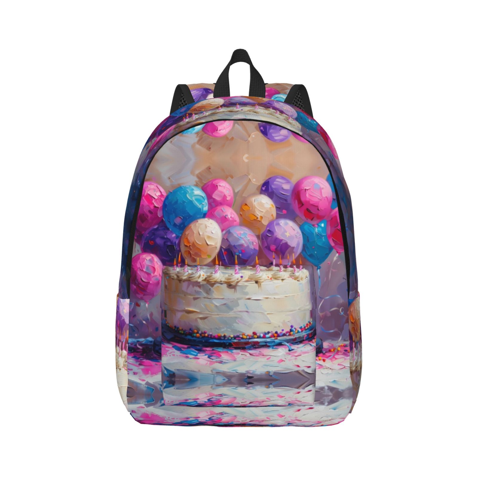 School Backpack for Women/Men - Colorful Balloon Cake Celebration ...