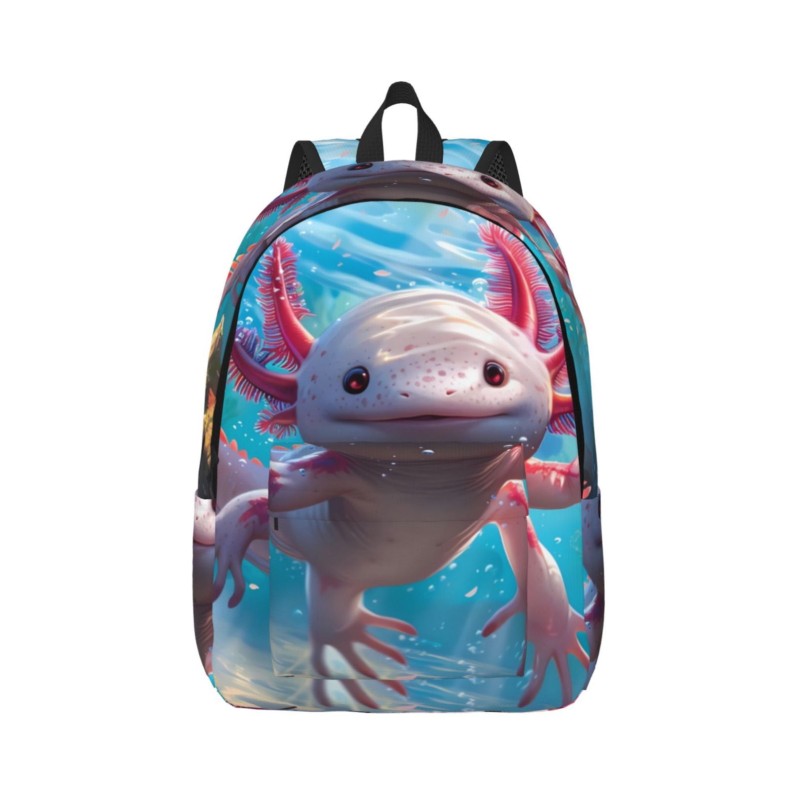 School Backpack for Women/Men - Cute Underwater Axolotl Lightweight ...