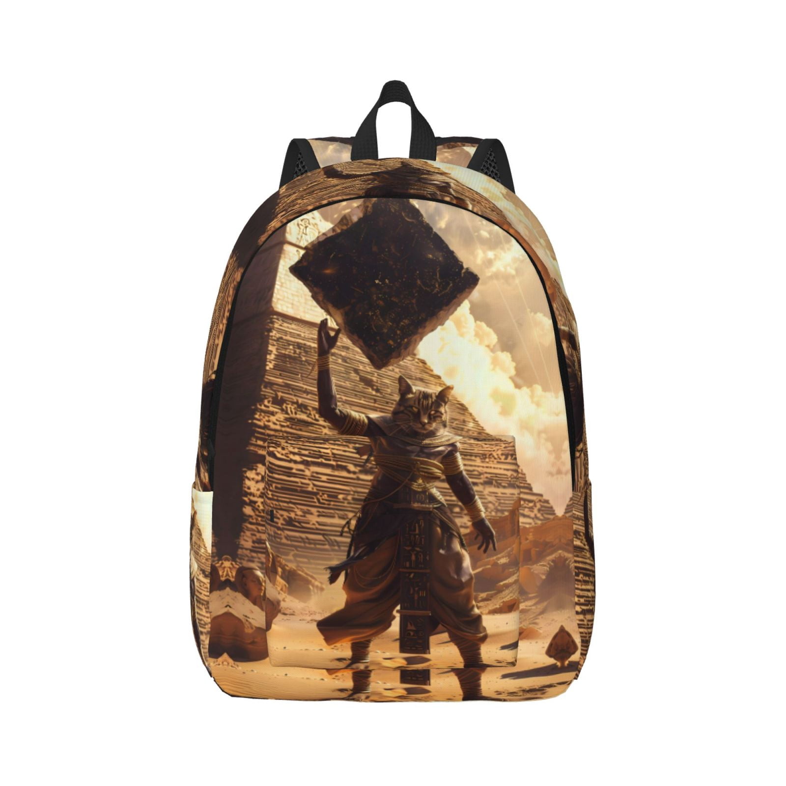 School Backpack for Women/Men - Egyptian Cat Pharaoh Magic Lightweight ...