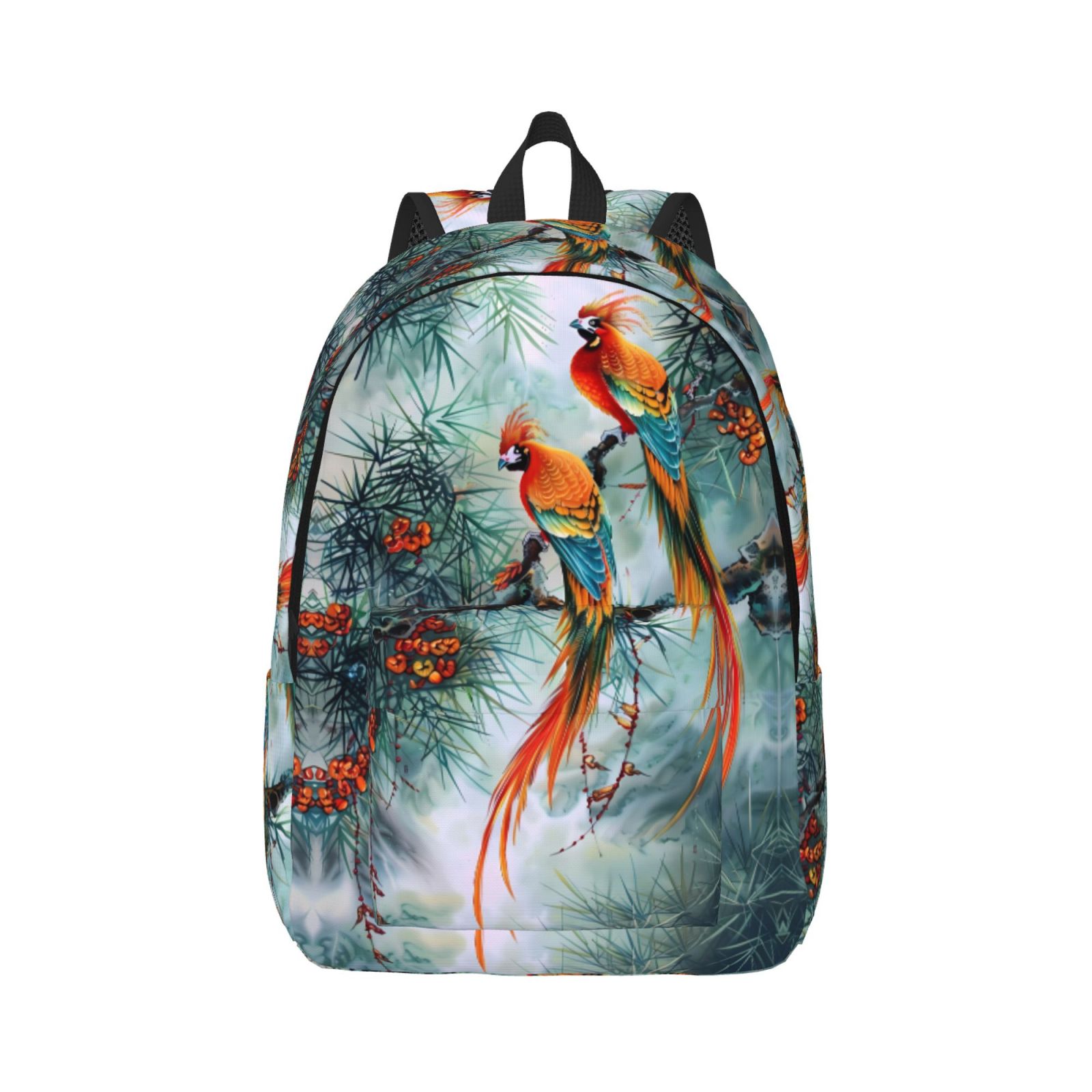 School Backpack for Women/Men - Exotic Birds Forest Lightweight Canvas ...