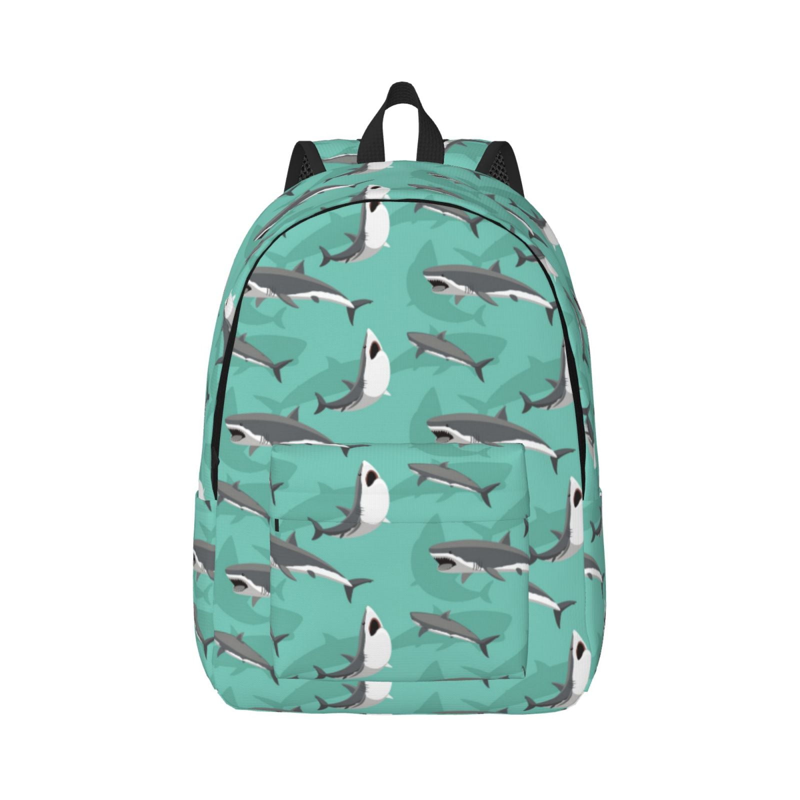 School Backpack for Women/Men - Great White Shark Lightweight Canvas Travel Bag School Back Pack ...
