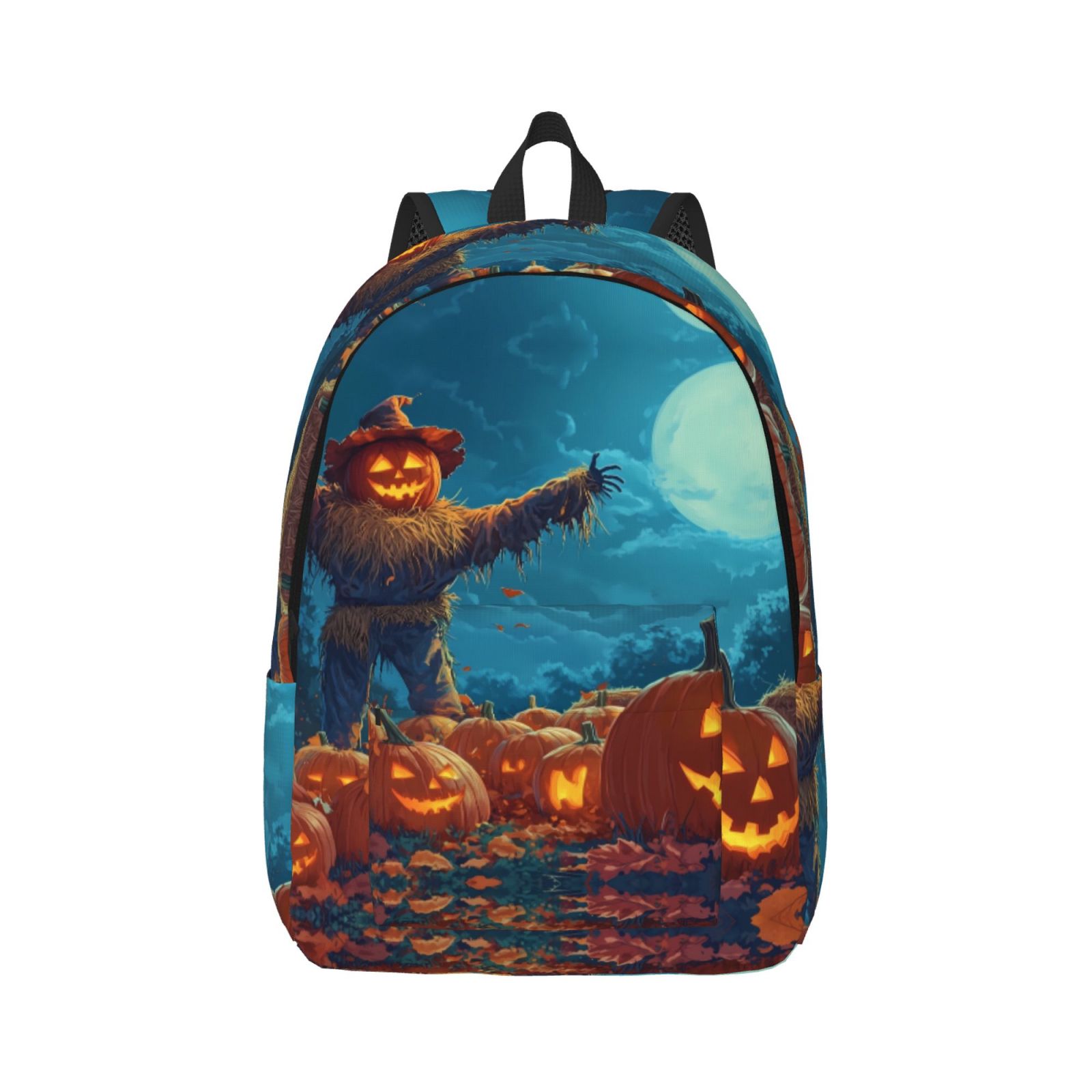 School Backpack for Women/Men - Halloween Cute Pumpkin Scarecrow ...