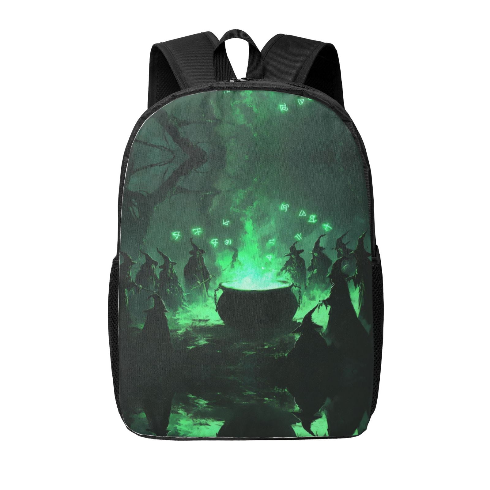 School Backpack for Women/Men - Halloween Green Forest Witch (2 ...