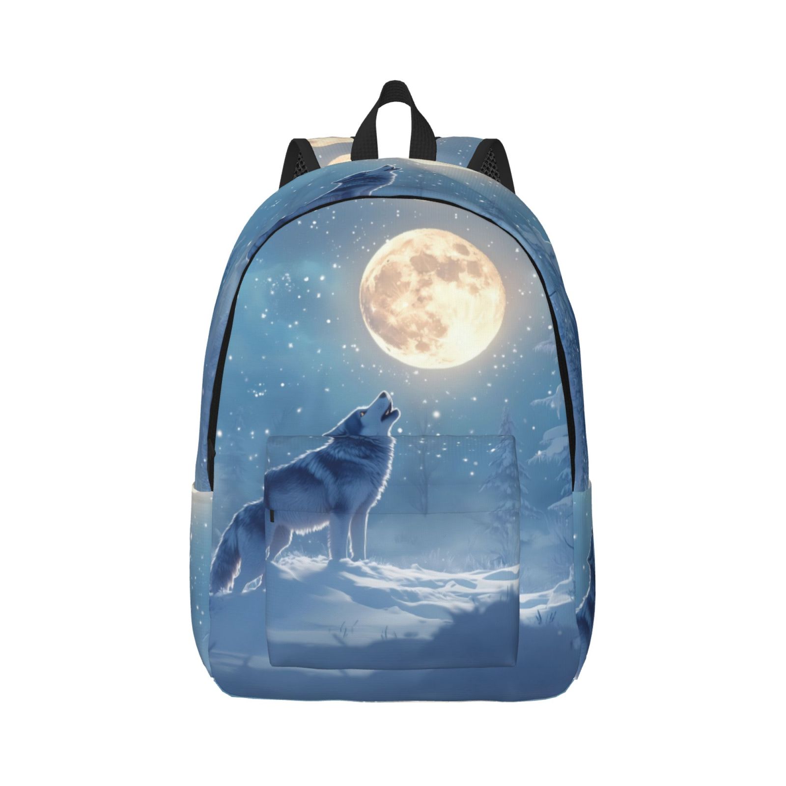 School Backpack for Women/Men - Howling Wolf Full Moon Lightweight ...