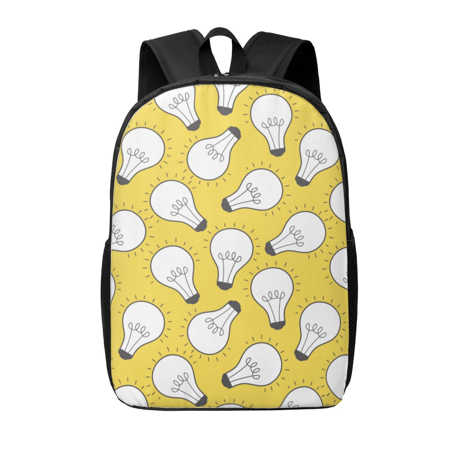 School Backpack for Women/Men - Light Bulb Print yellow Lightweight ...