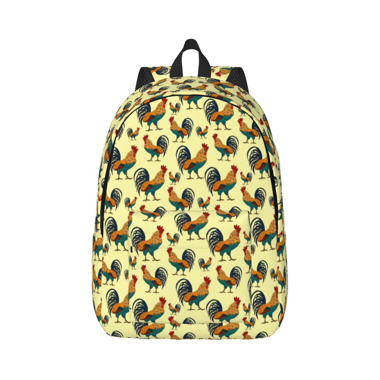 School Backpack for Women/Men - Roosters In Farm Lightweight Canvas ...