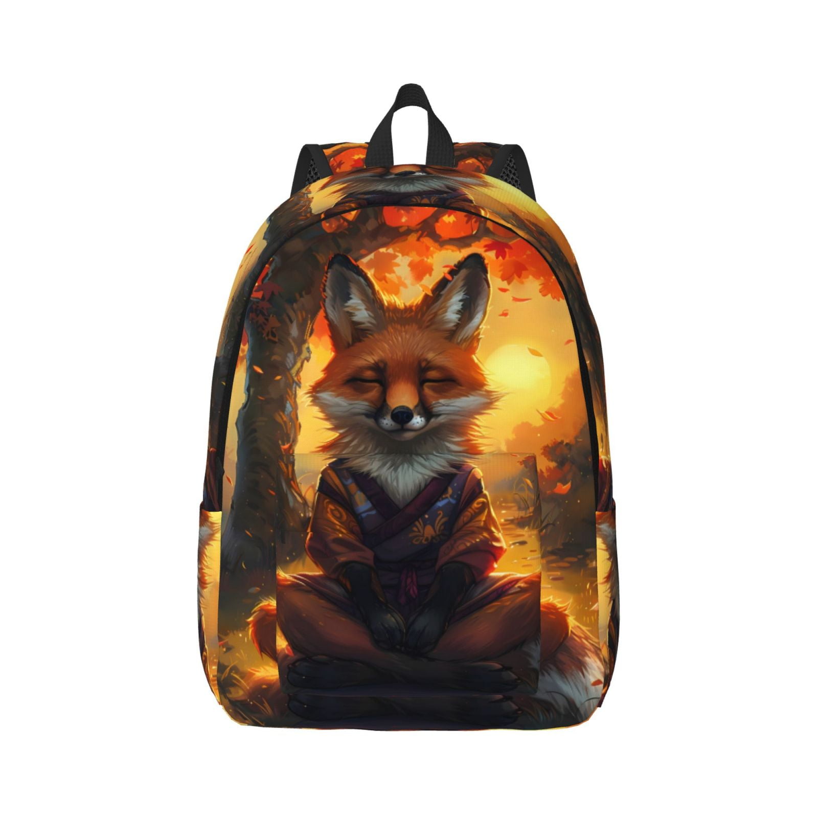 School Backpack for Women/Men - Sunset Maple Tree Fox Lightweight ...