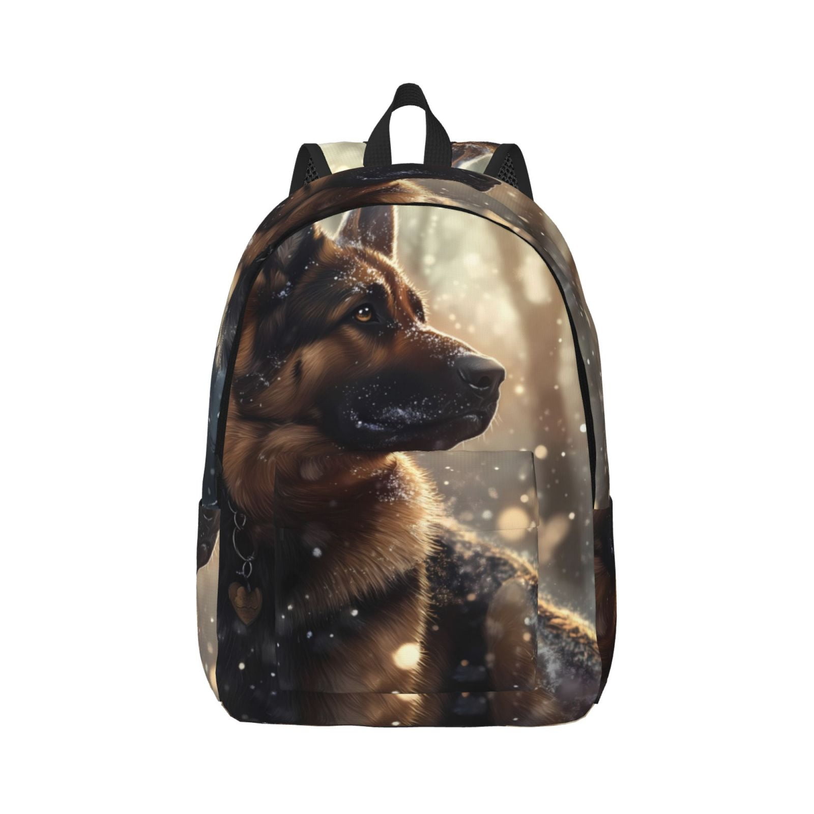 School Backpack for Women/Men - Winter Snowflake German Shepherd ...