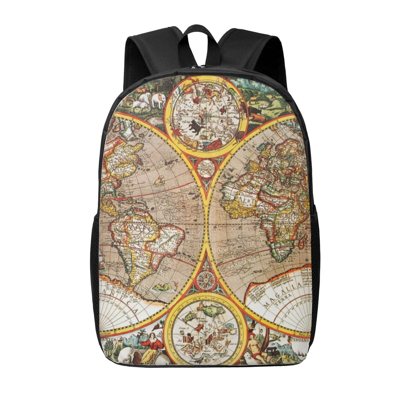 School Backpack for Women/Men - World Map (3) Lightweight Travel Bag ...