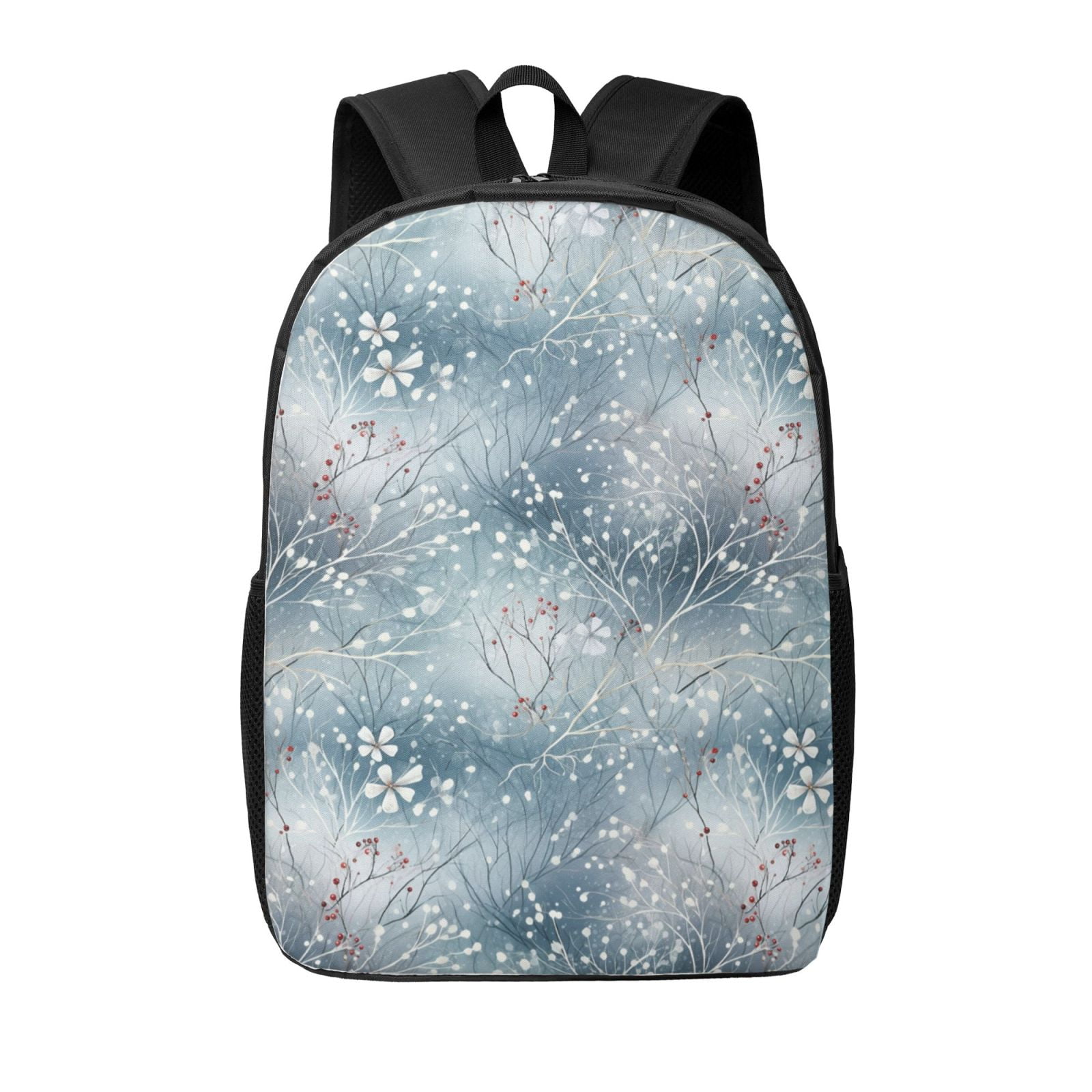 School Backpack for Women/Men - enchanted winter snowflake holly ...