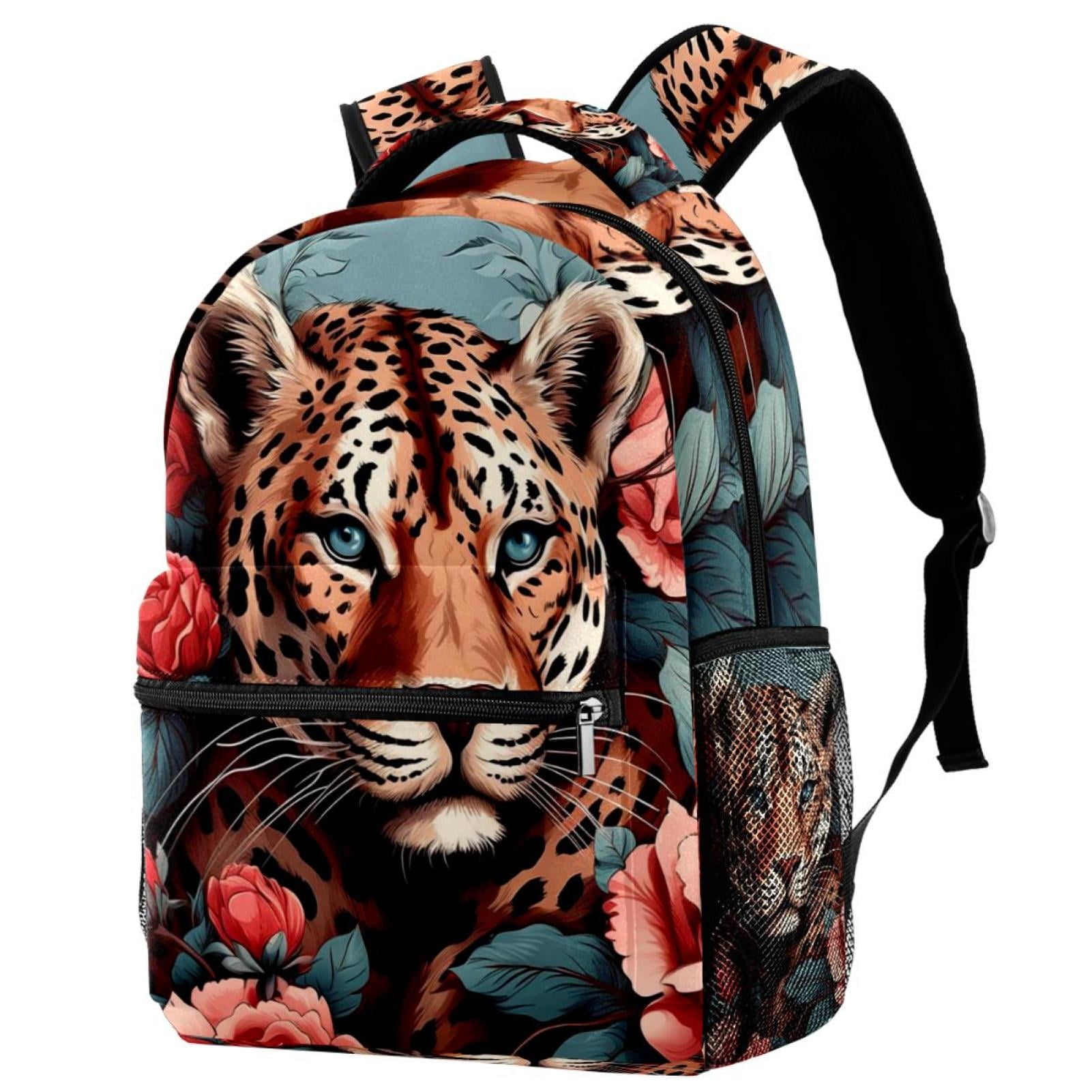 School Backpacks Cheetah with Rose Elementary Students Bookbags with ...