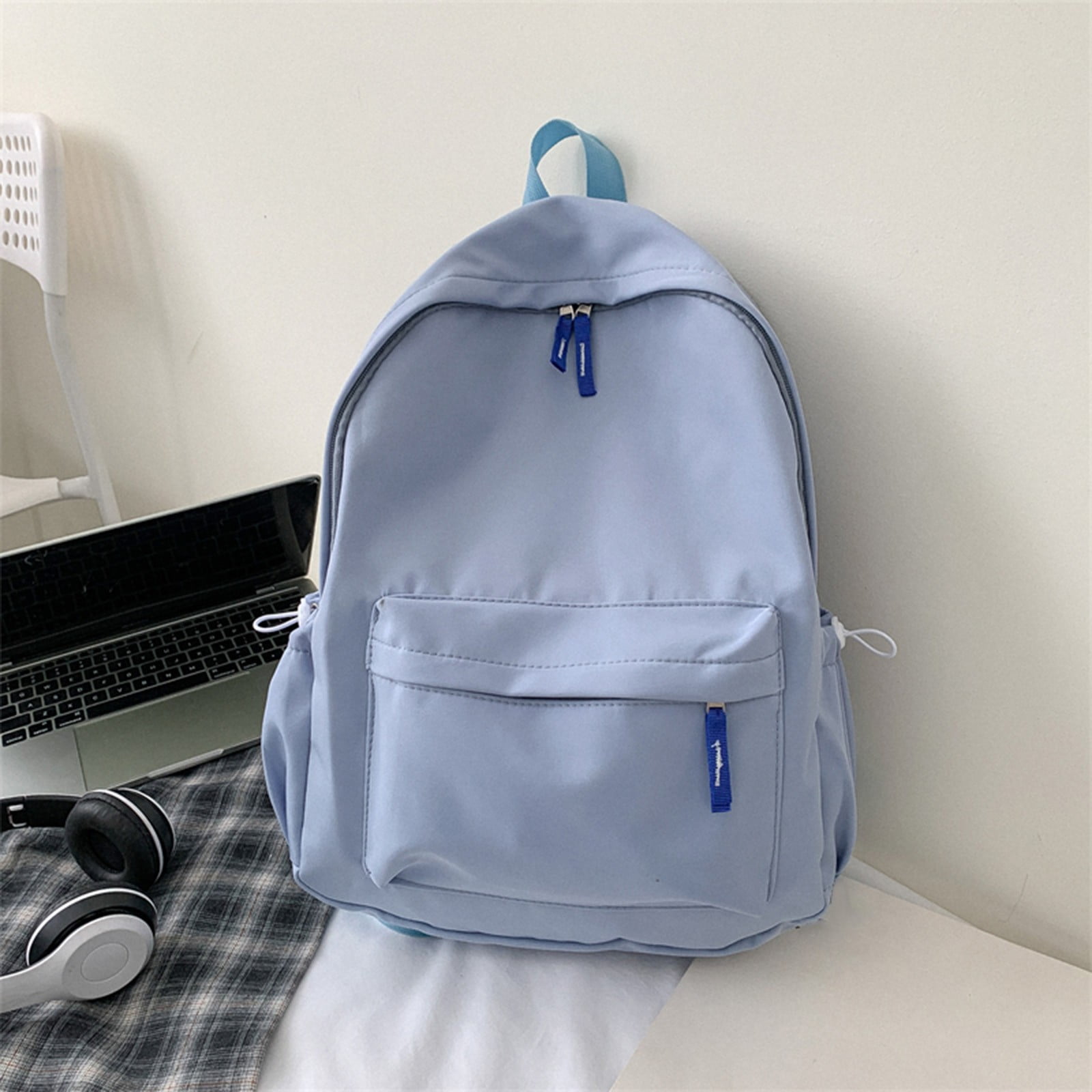 School Backpacks Solid Color Fashion Leisure Campus Large Capacity Bag ...