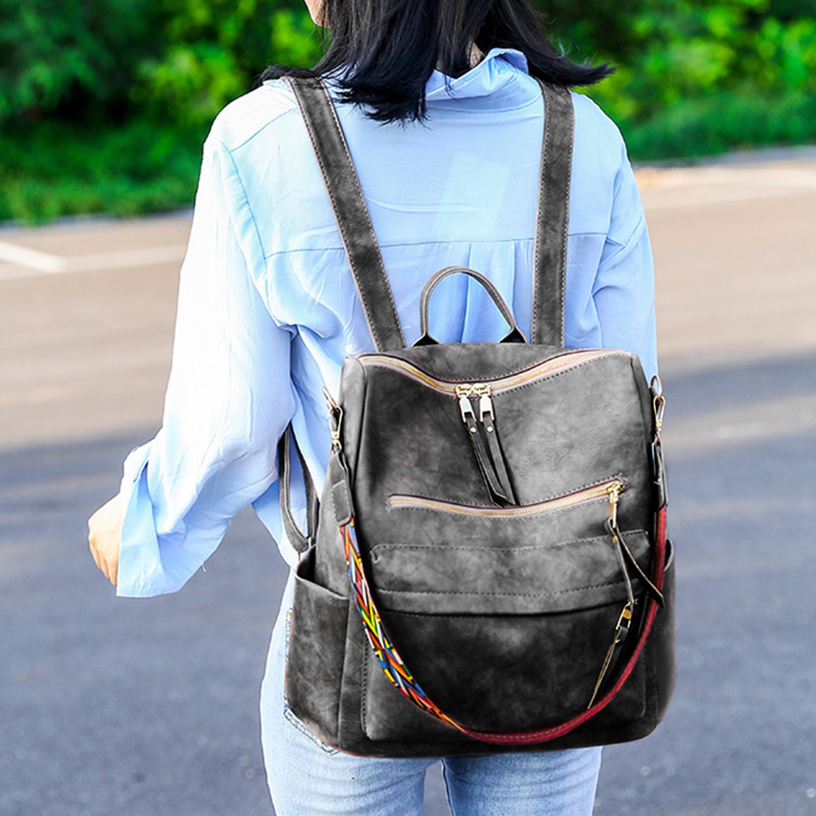 School Backpacks Women Backpack Fashion Leather Backpack Purse For ...