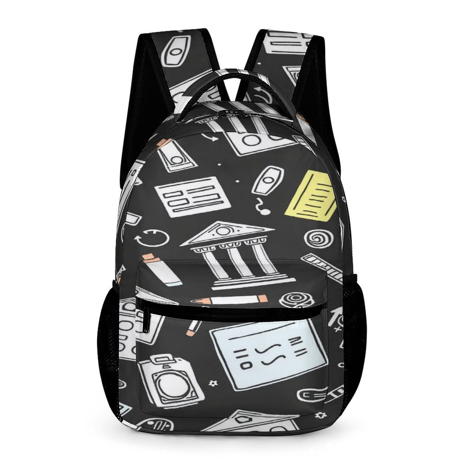 School Bags for Teenage Waterproof High School Backpack Women Hand Drawn Pattern Design Student ...