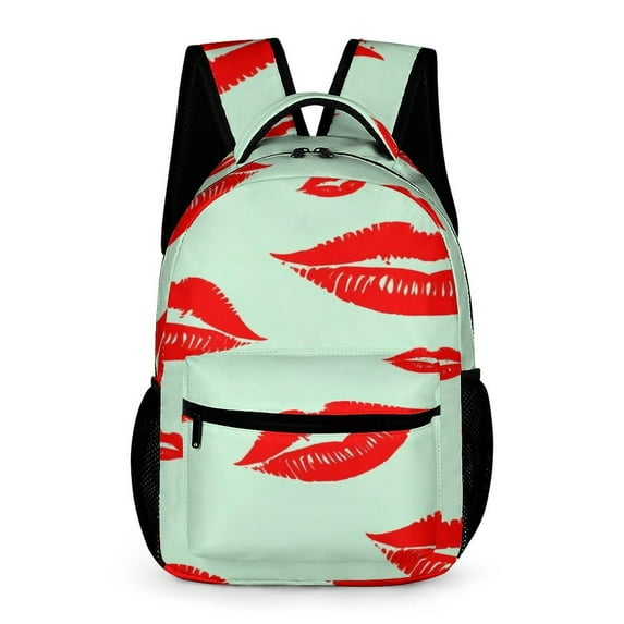 School Bags for Teenage Waterproof High School Backpack Women Red Lips ...
