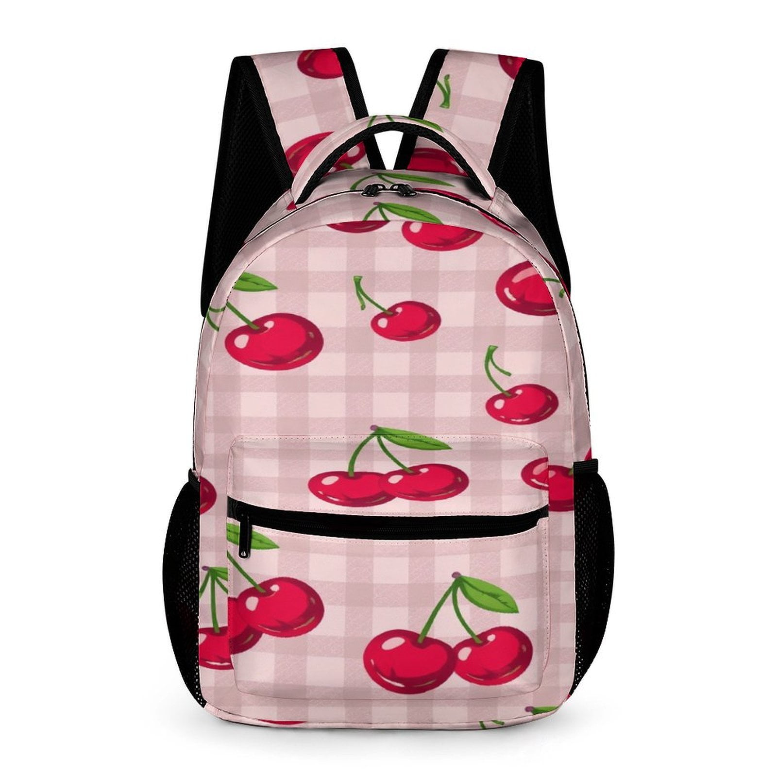 School Bags for Teenage Waterproof High School Backpack Women Sweet Cherry Pattern Student Book ...