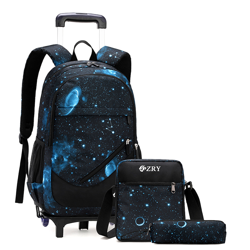 School Bags with wheels Rolling Backpack for boy Kids Student Wheeled ...